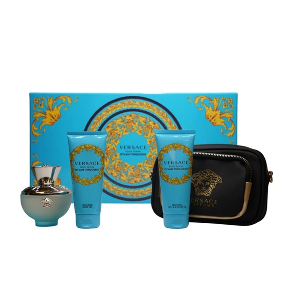 Versace | Bags | Versace Dylan Turquoise 4piece Gift Set A Radiant ...